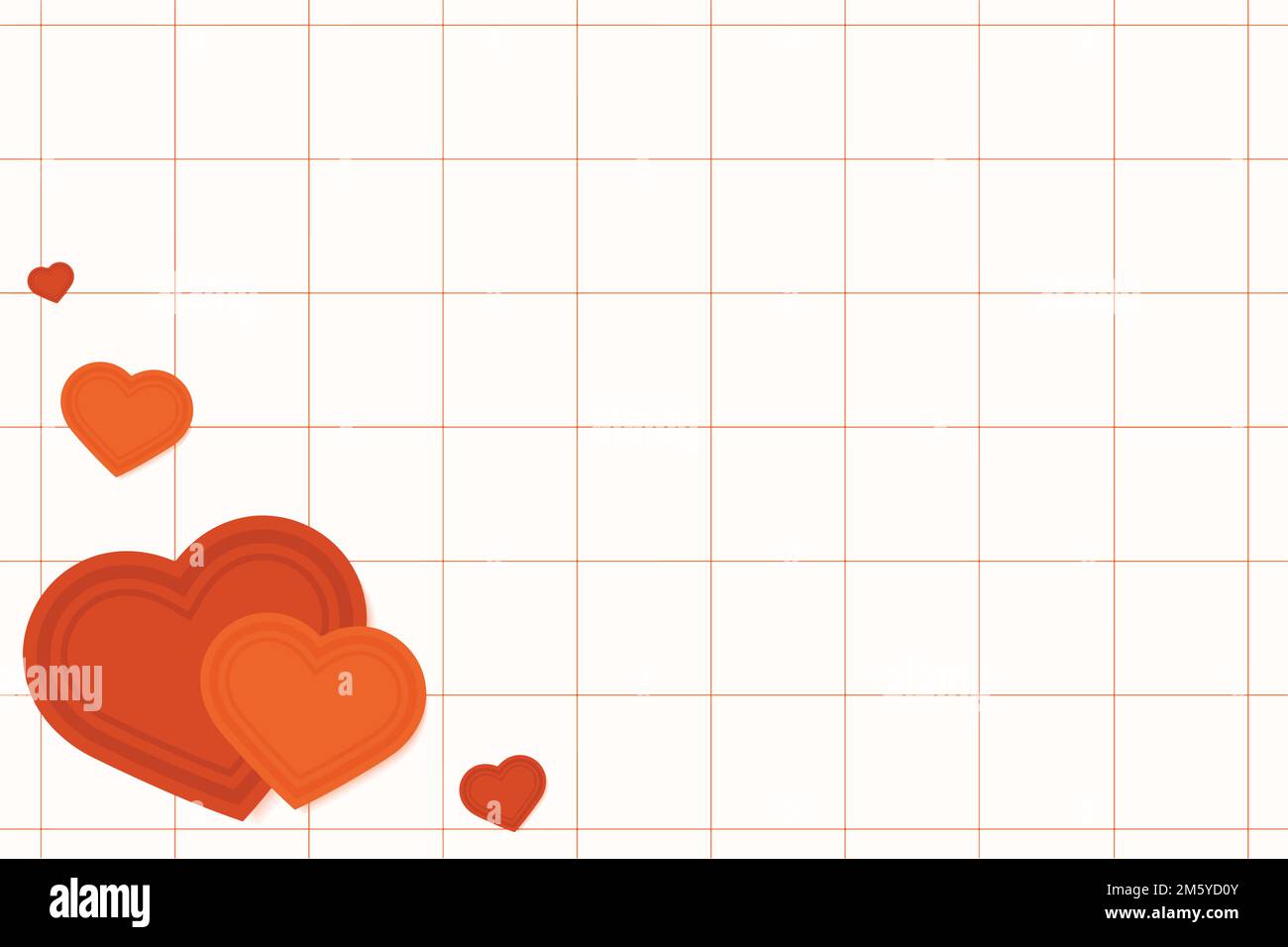Vector heart corner border grid orange background Stock Vector Image ...