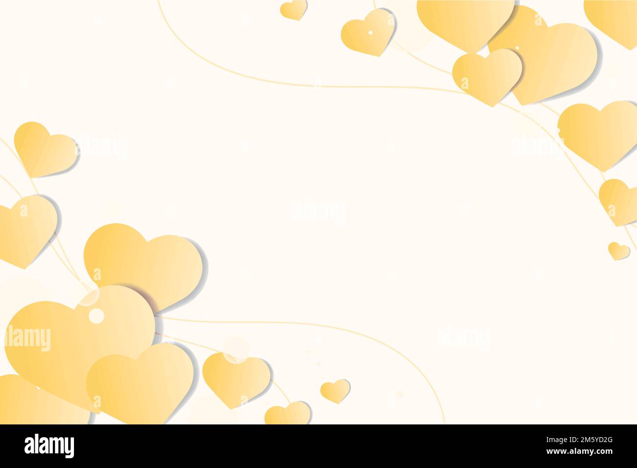 Vector heart decorated border yellow background Stock Vector Image ...