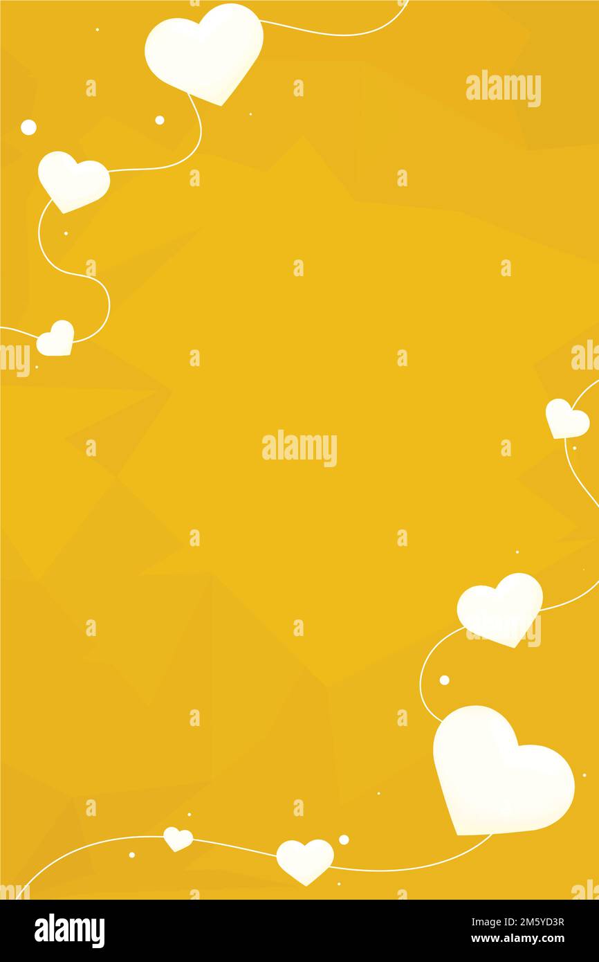 Vector heart string yellow border frame Stock Vector Image & Art - Alamy