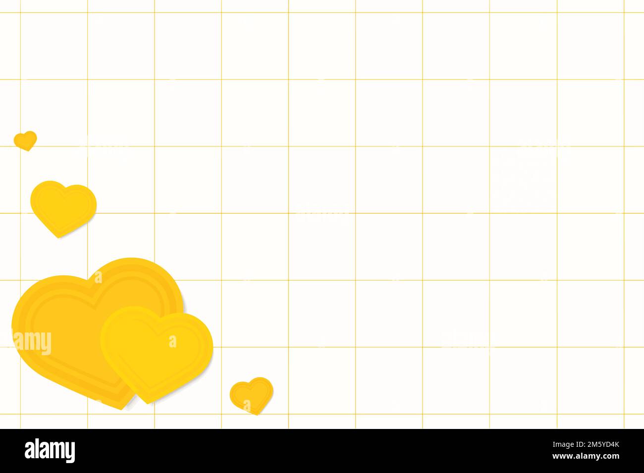 Vector heart corner border grid yellow background Stock Vector Image ...