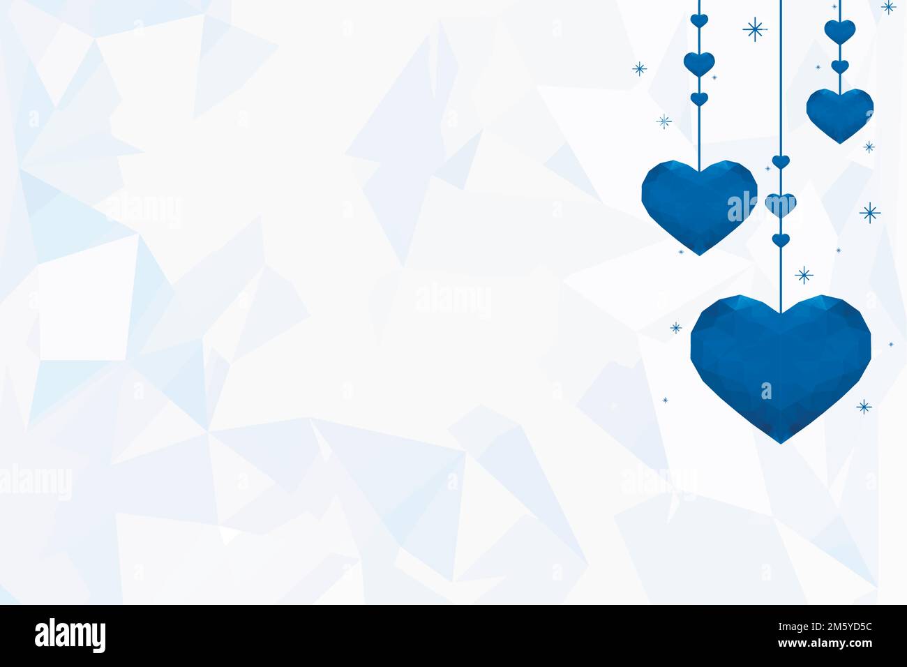 Hanging blue hearts background vector prism pattern Stock Vector Image & Art - Alamy