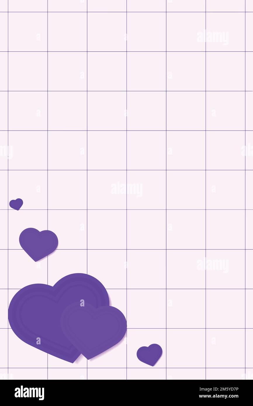 Vector purple heart corner border grid pattern background Stock Vector ...