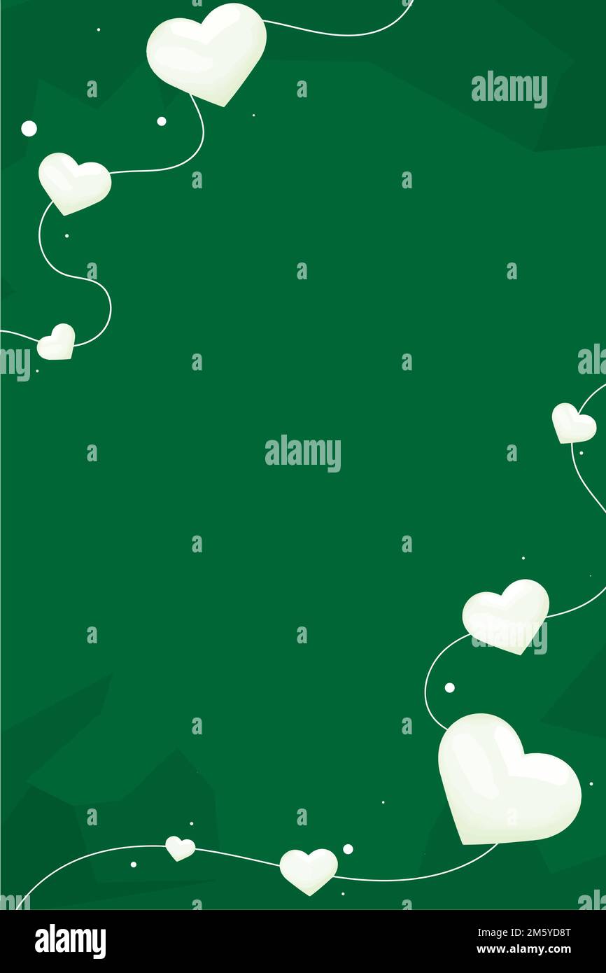 Vector heart string border geometric pattern green background Stock Vector Image & Art - Alamy