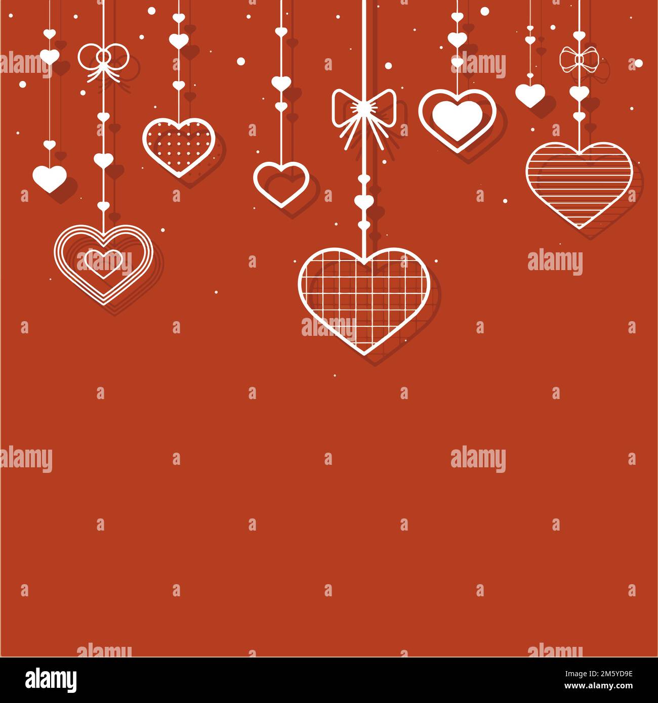 Vector hanging hearts orange festive background Stock Vector Image ...