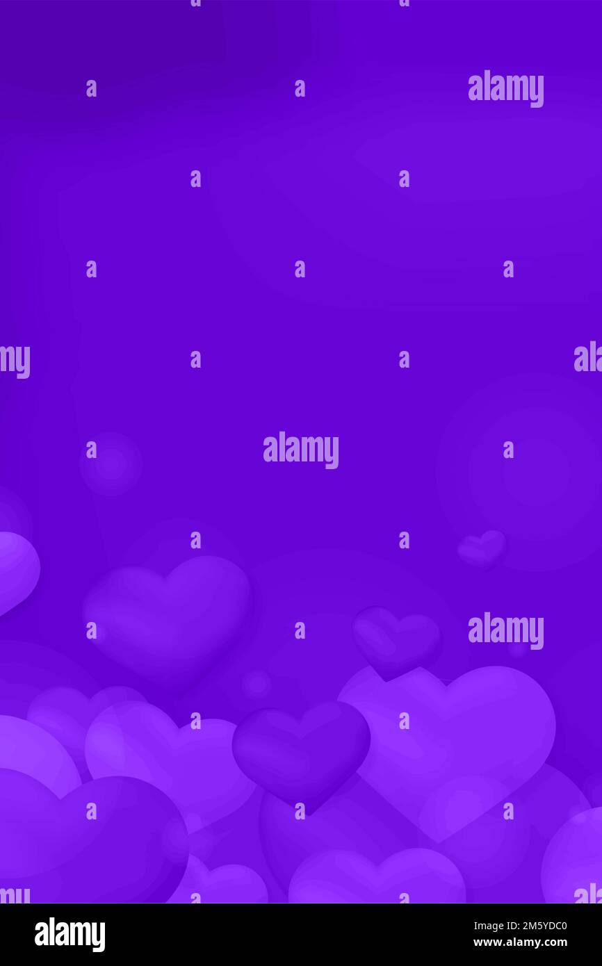 Vector purple heart bubble bokeh pattern background Stock Vector Image ...
