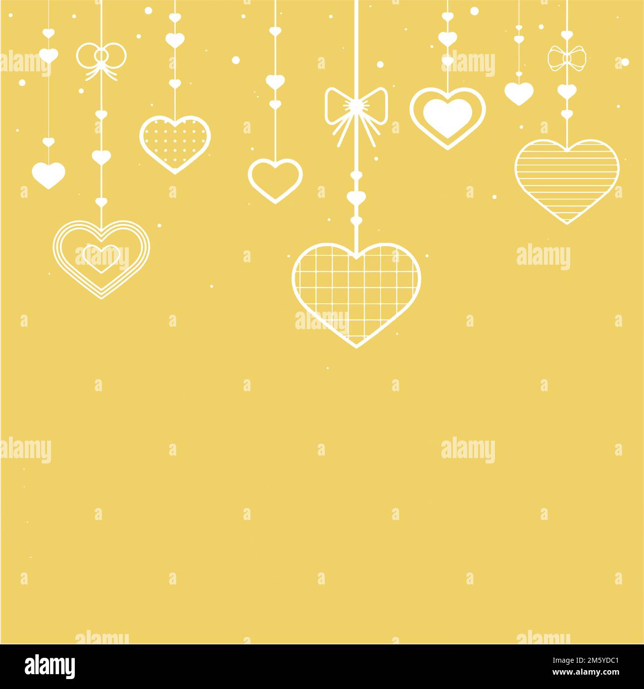 Hanging hearts yellow background vector Stock Vector Image & Art - Alamy