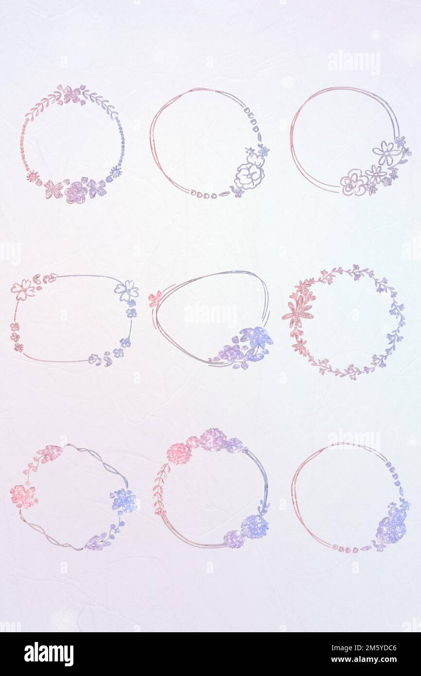 Vector botanical circle frame set glitter effect Stock Vector Image ...