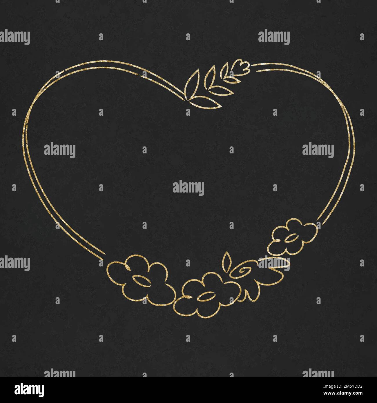 Vector golden botanical heart shaped frame Stock Vector Image & Art - Alamy