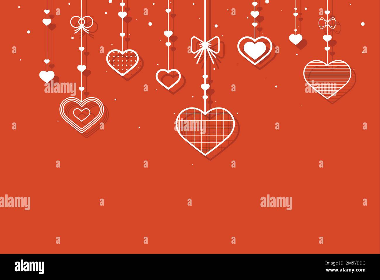 Vector hanging hearts orange festive background Stock Vector Image ...