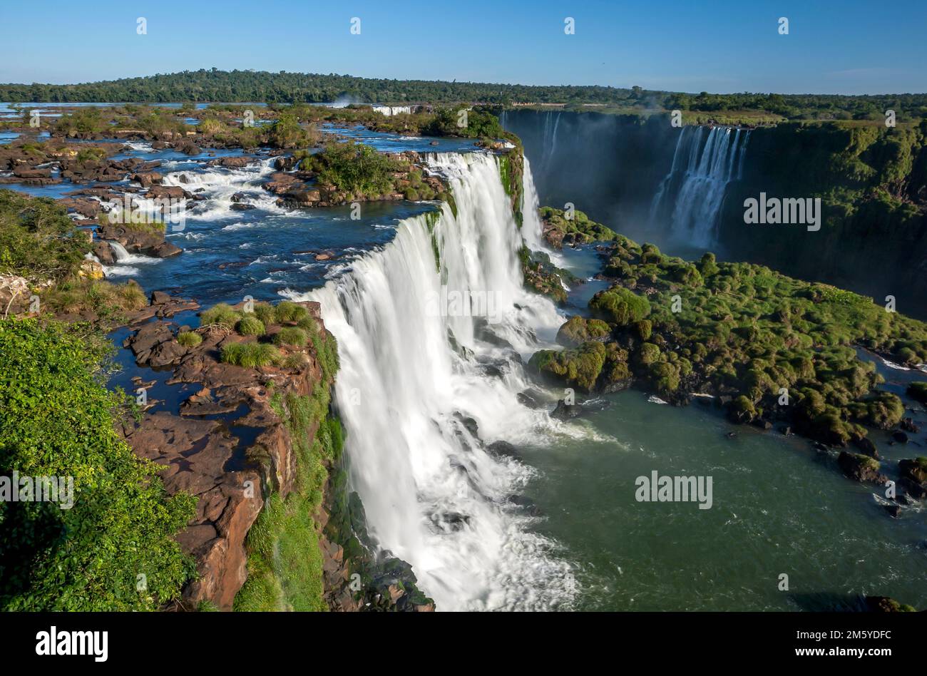 A view of one of the many waterfalls on the Brazilian side of Iguazu ...
