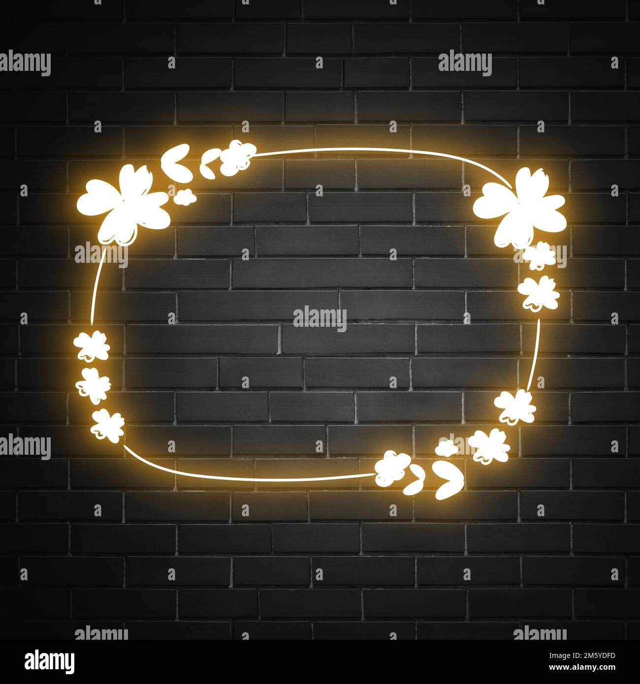 Vector neon frame floral glowing border Stock Vector Image & Art - Alamy