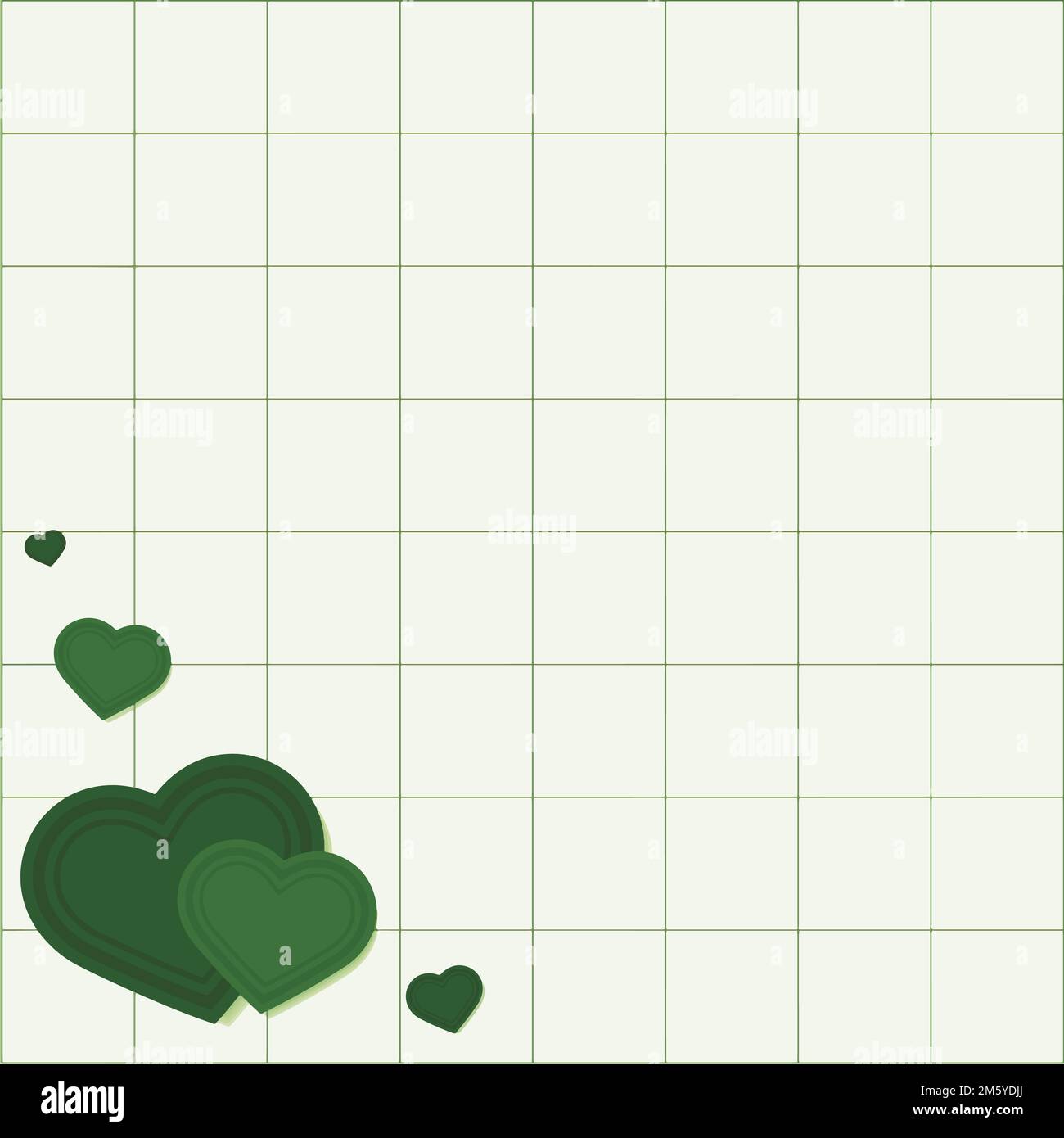 Vector heart corner border grid pattern green background Stock Vector Image & Art - Alamy