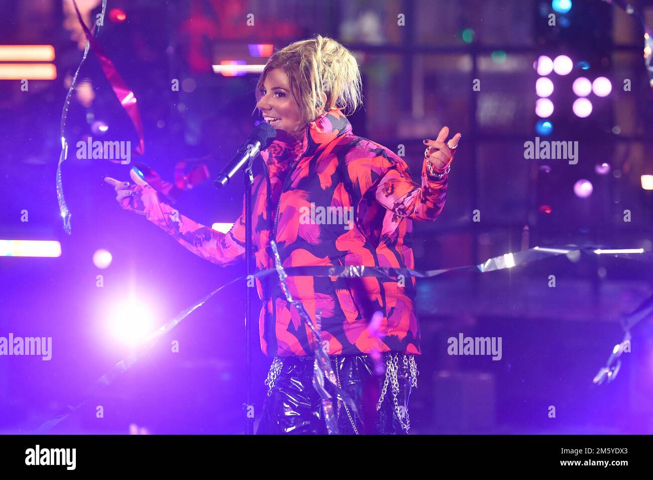 New York, USA. 31st Dec, 2022. Singer-songwriter JAX performs at the ...