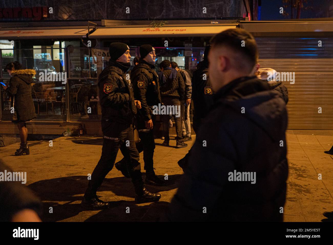 Ankara, Turkey. 01st Jan, 2023. A Turkish riots police takes security ...