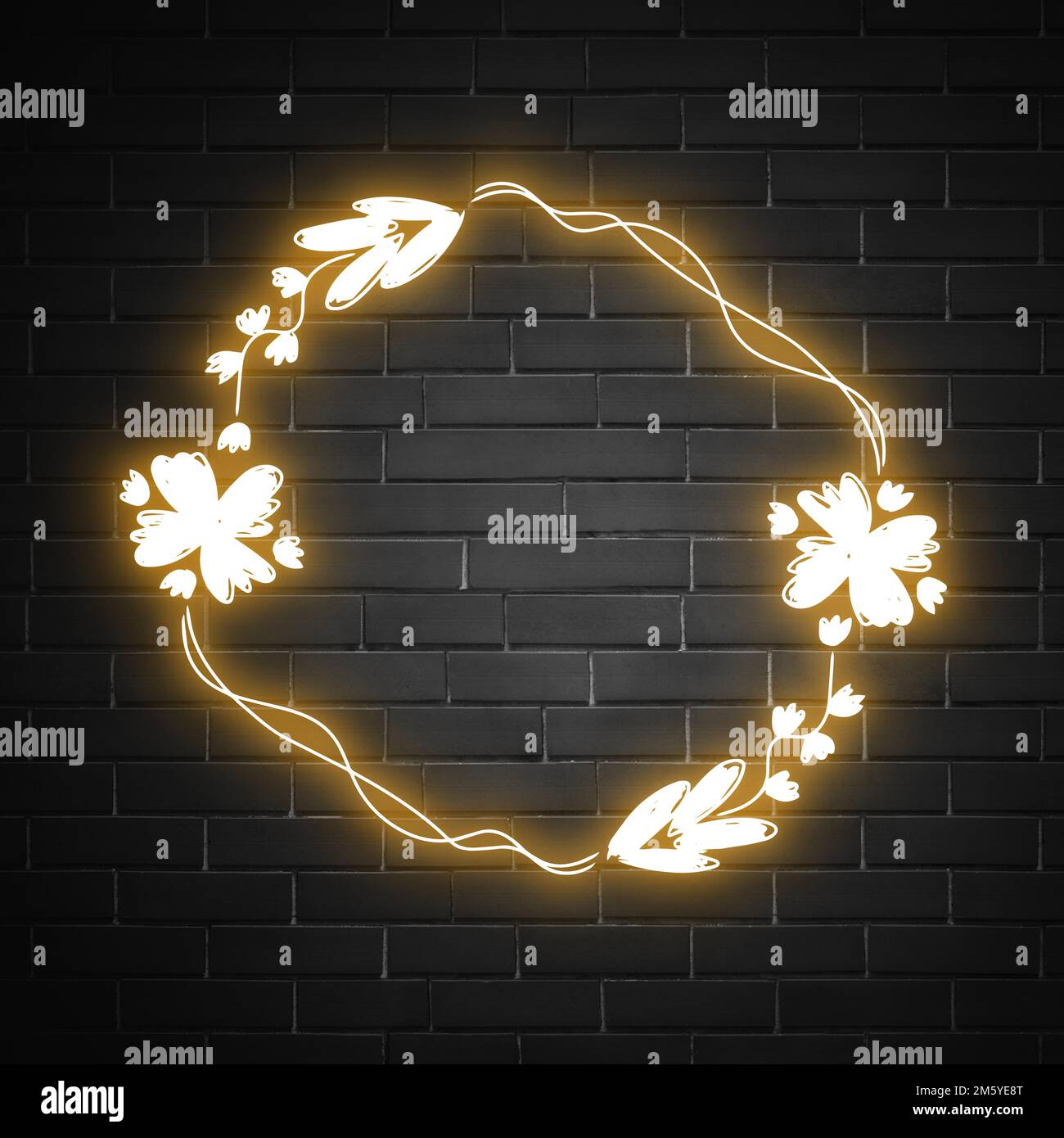 Vector neon frame botanical glowing border Stock Vector Image & Art - Alamy