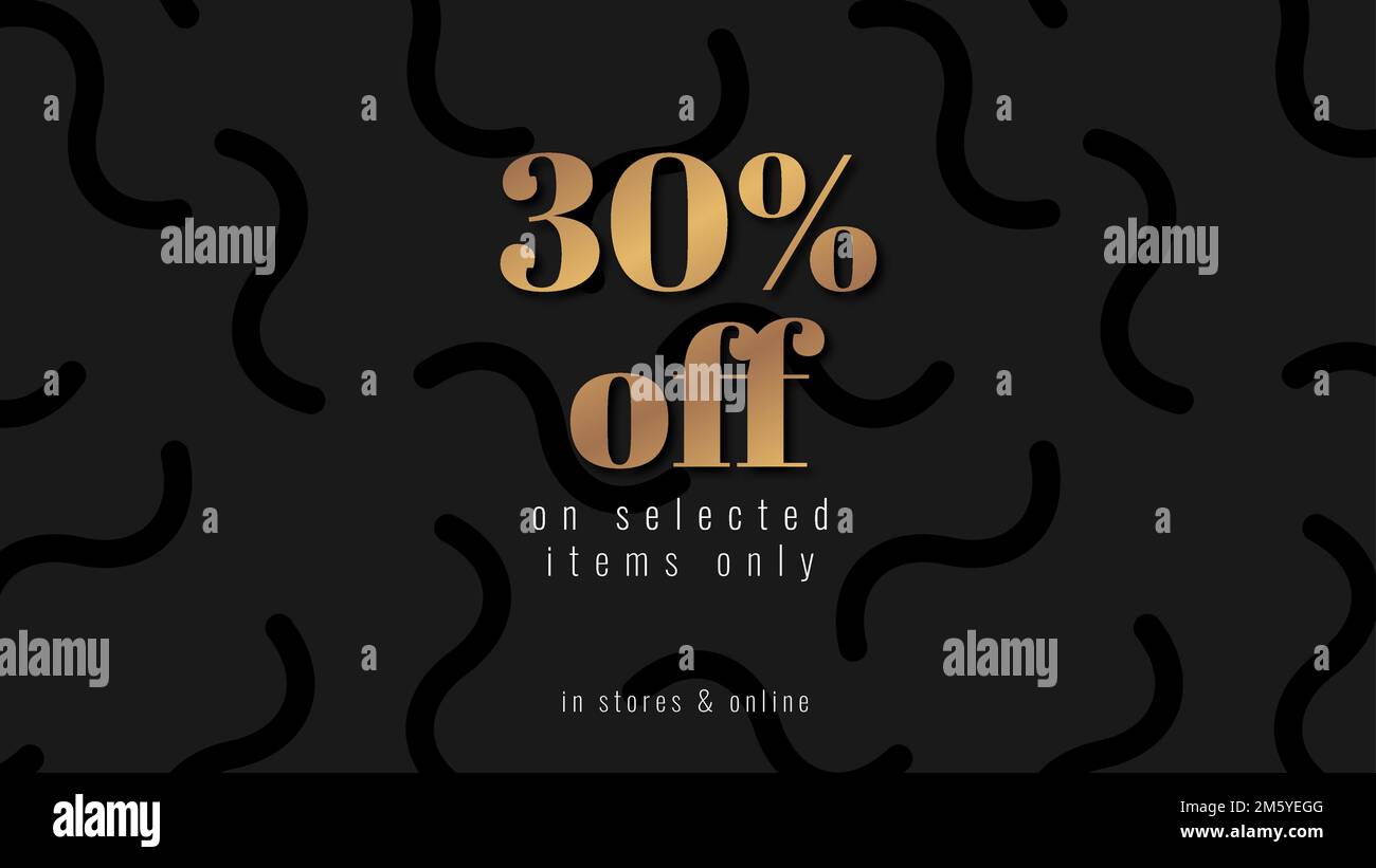 30% off vector shiny gold metallic font on textured background Stock ...