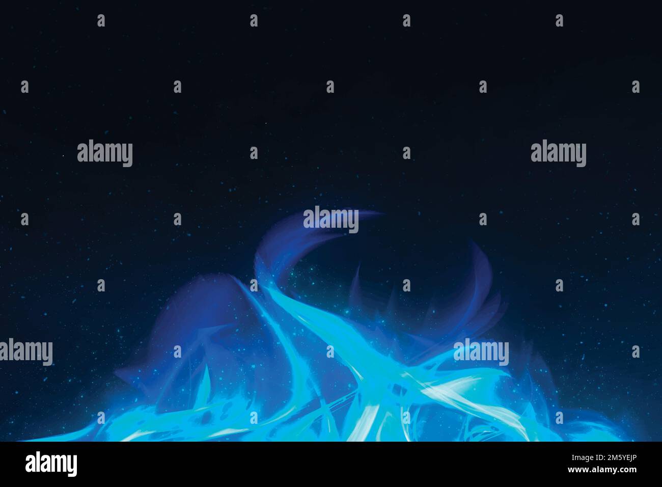 Retro blue fire flame vector border with black background Stock Vector ...