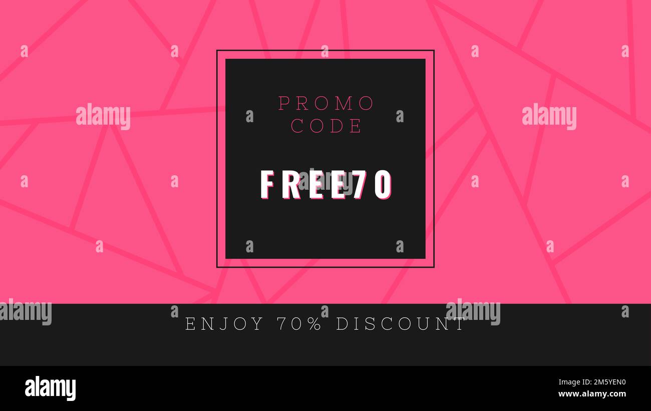 Vector Promo code 70% off pink mosaic pattern background Stock Vector ...