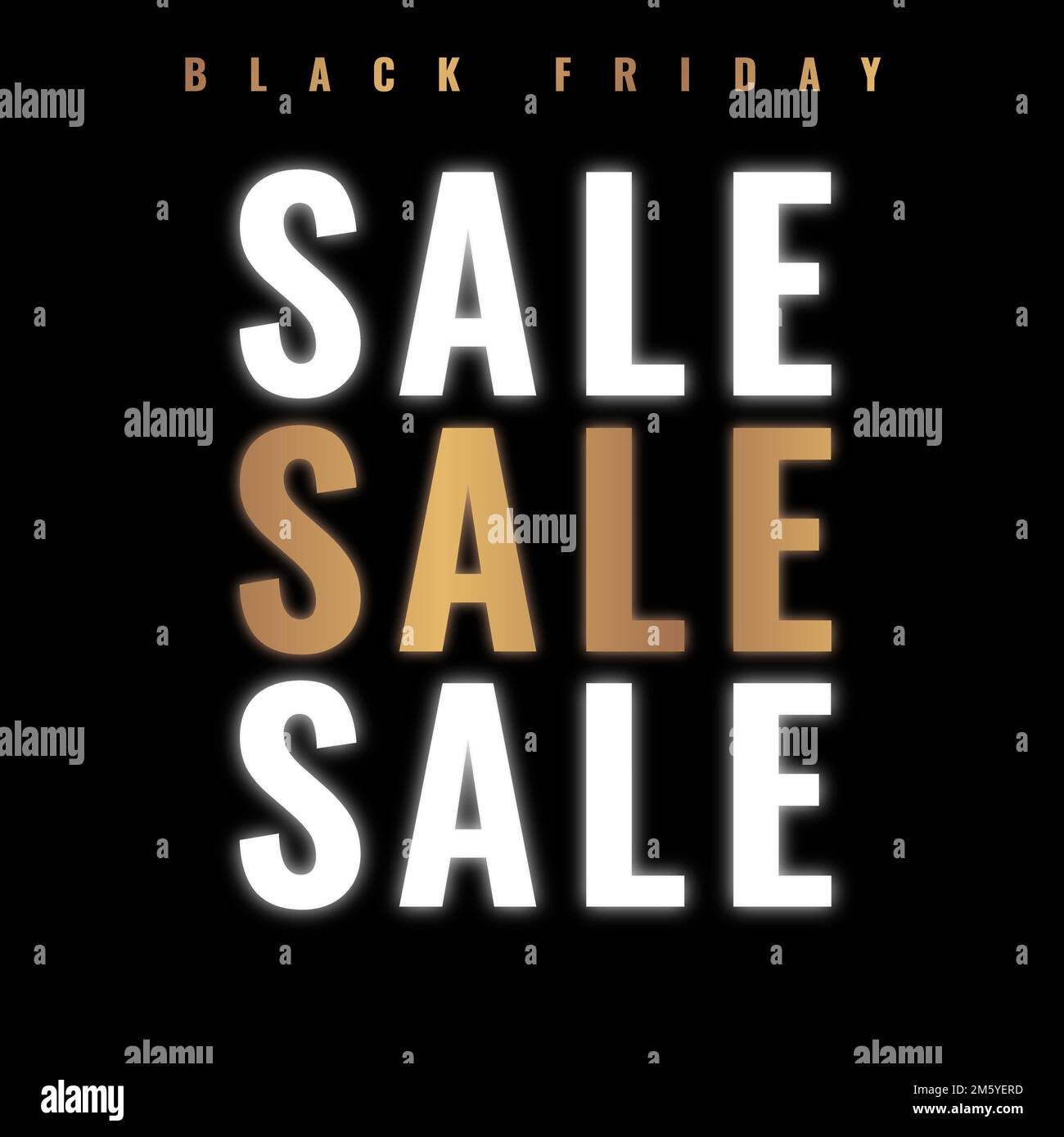 Glowing SALE sign vector white and gold bold text ad Stock Vector Image ...