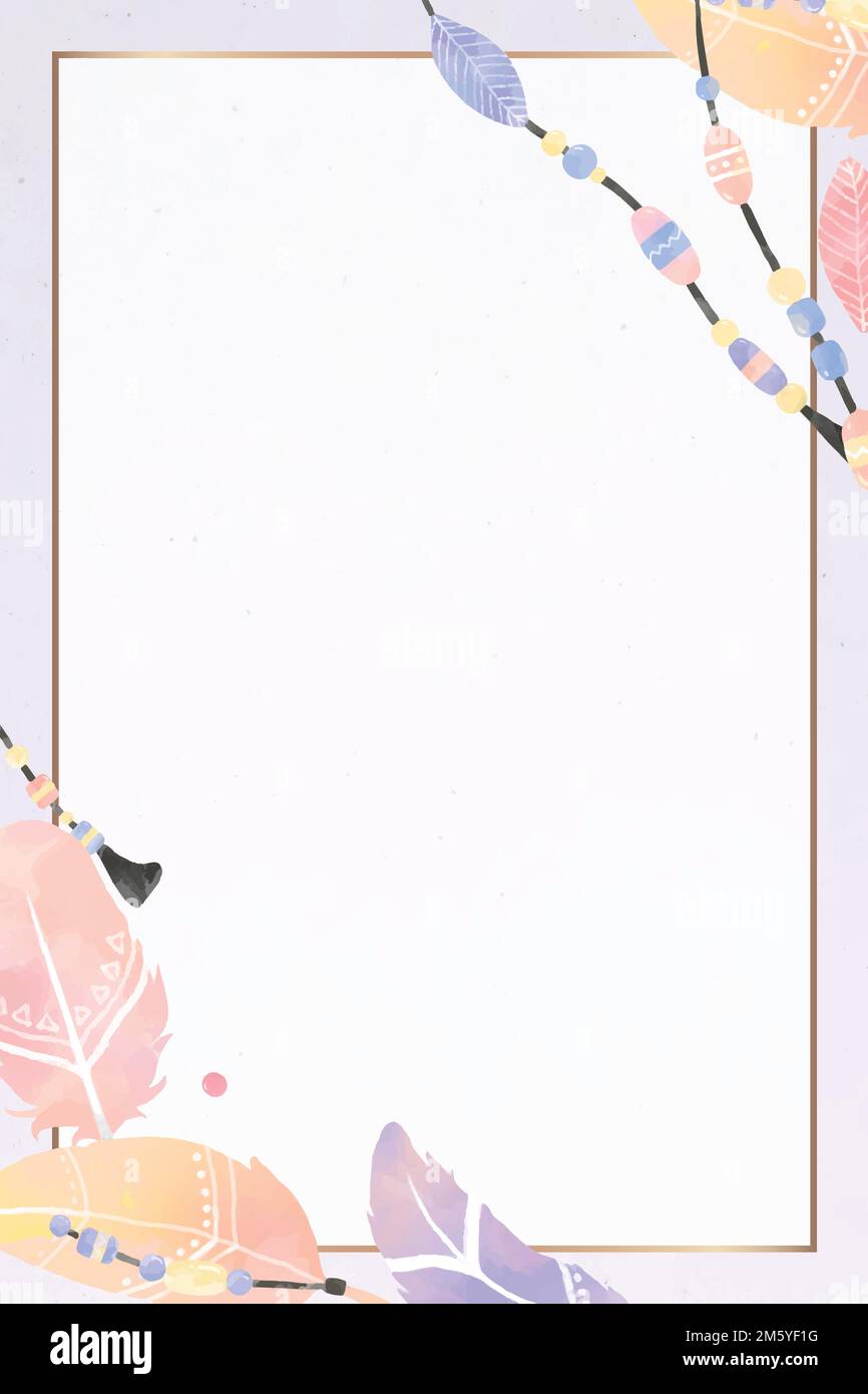 Rectangular Bohemian style frame vector Stock Vector Image & Art - Alamy