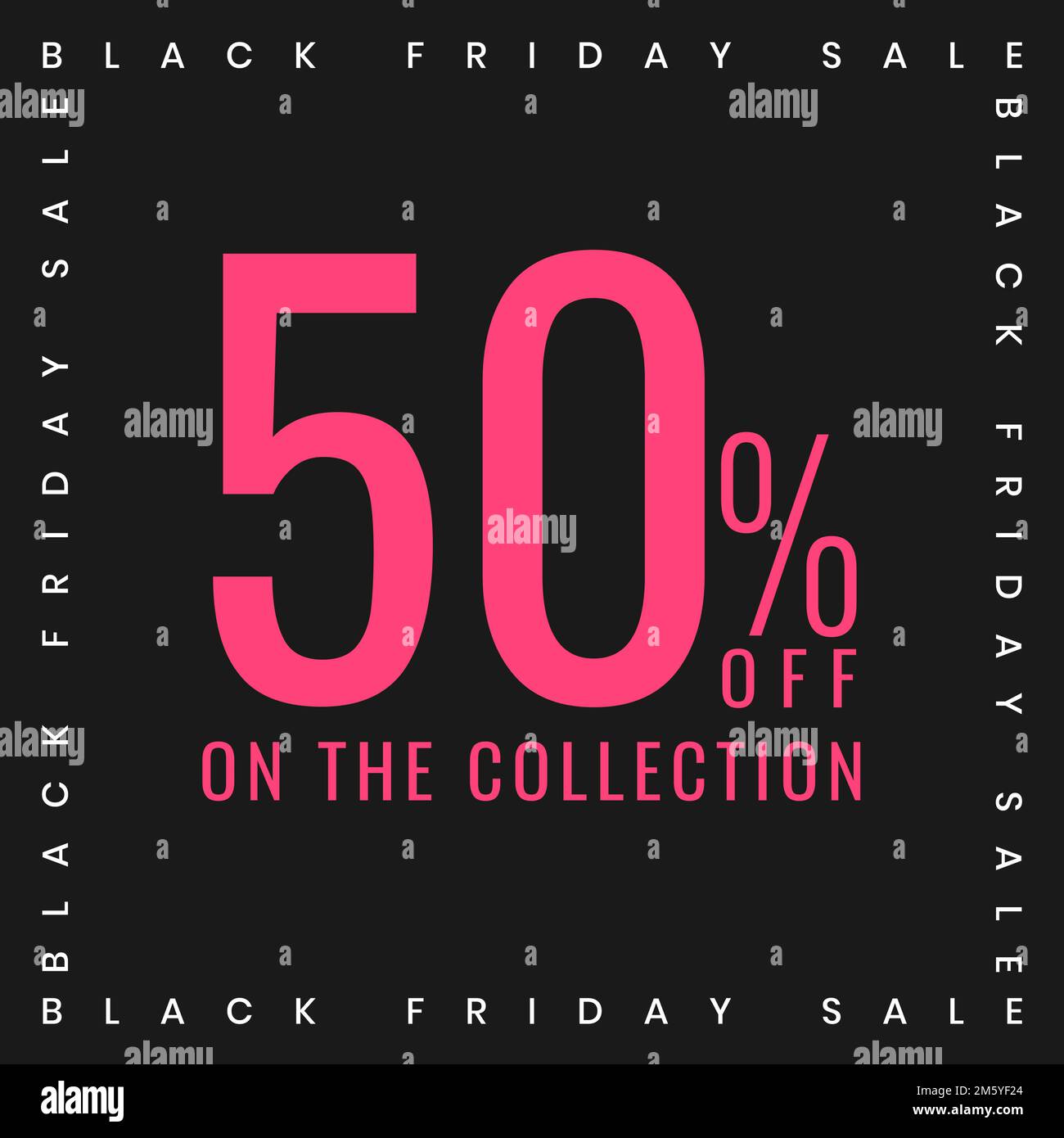 Pink 50% off vector sale advertisement poster template Stock Vector ...