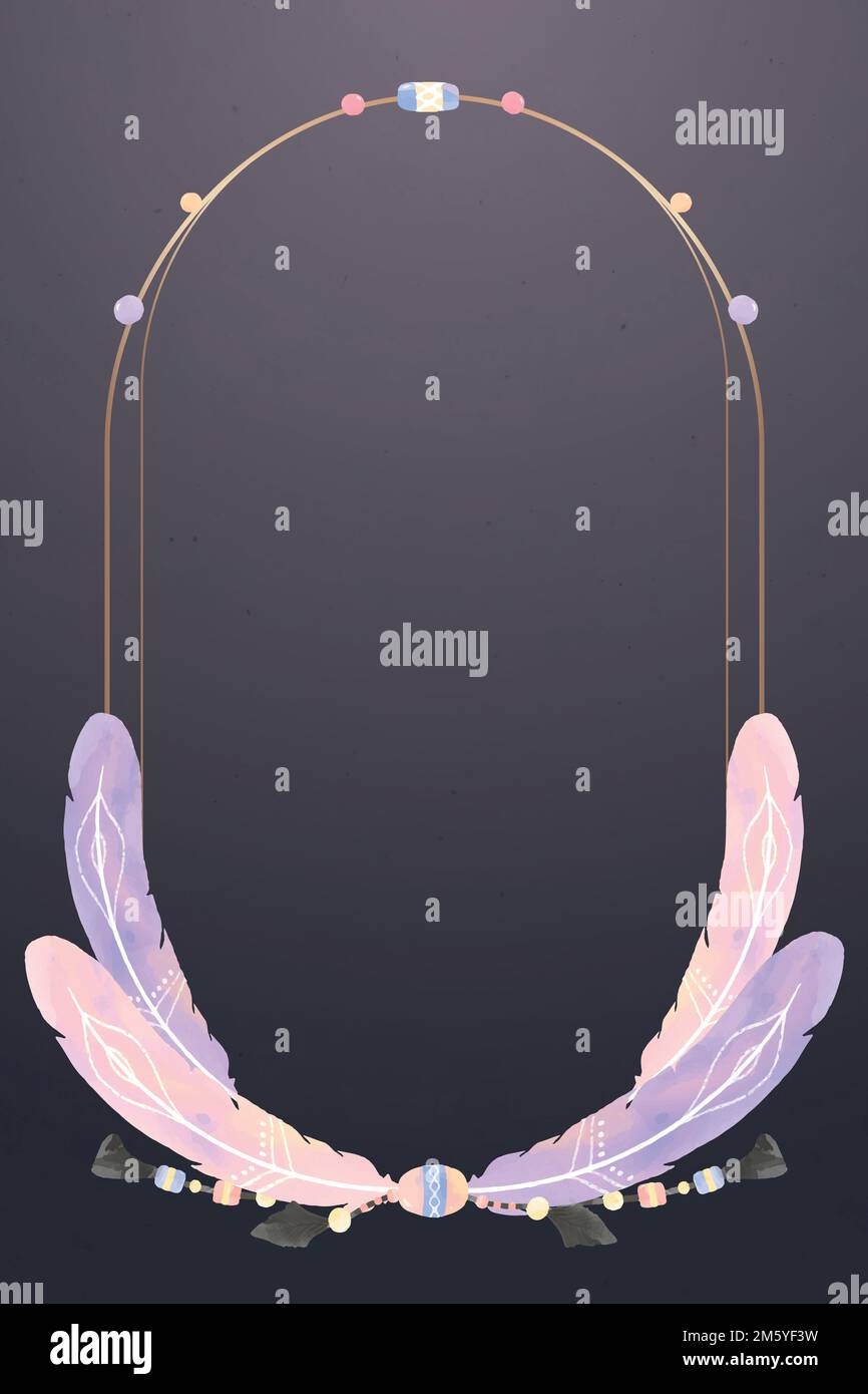 Oval Bohemian style frame vector Stock Vector Image & Art - Alamy