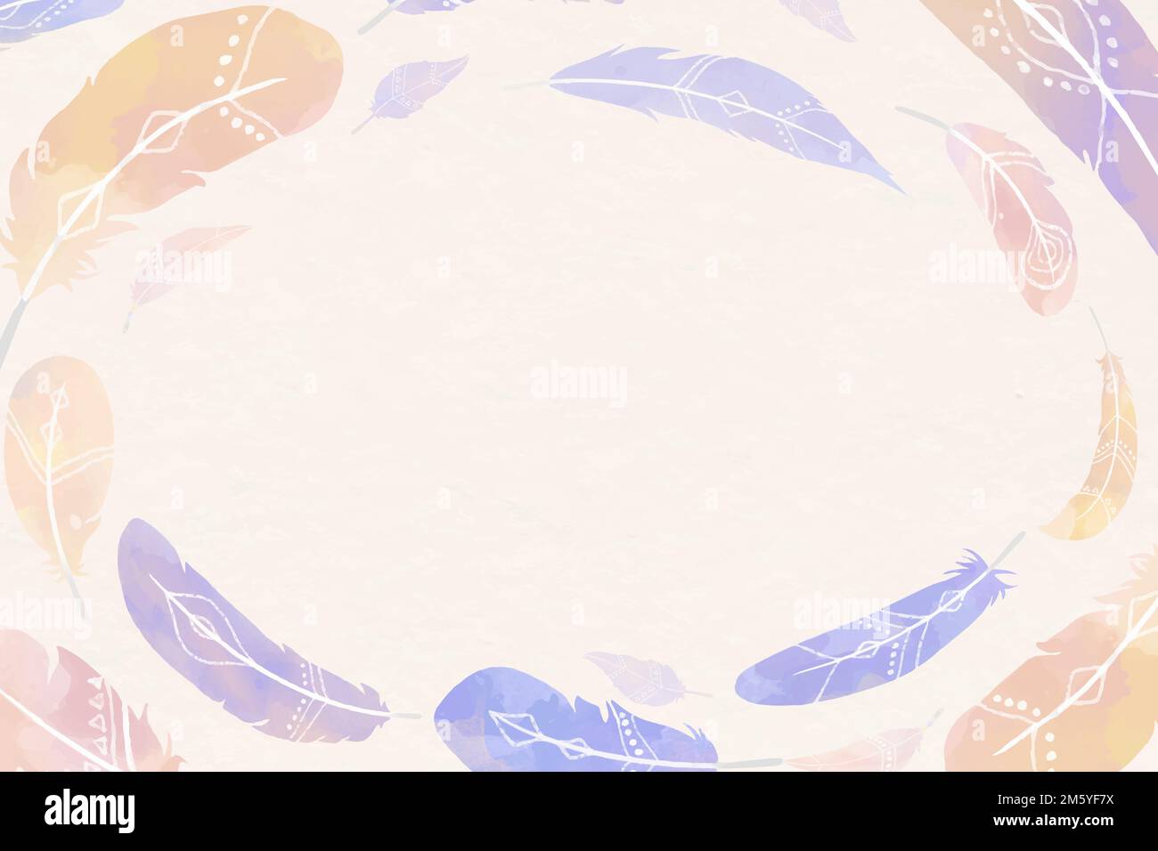 Pastel Bohemian feather frame vector Stock Vector Image & Art - Alamy