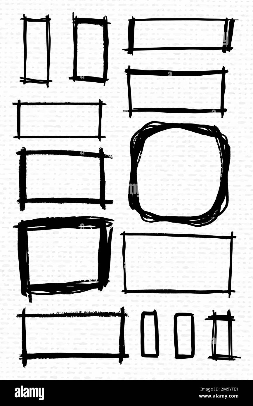 Black rectangle banner frame vector collection Stock Vector Image & Art ...