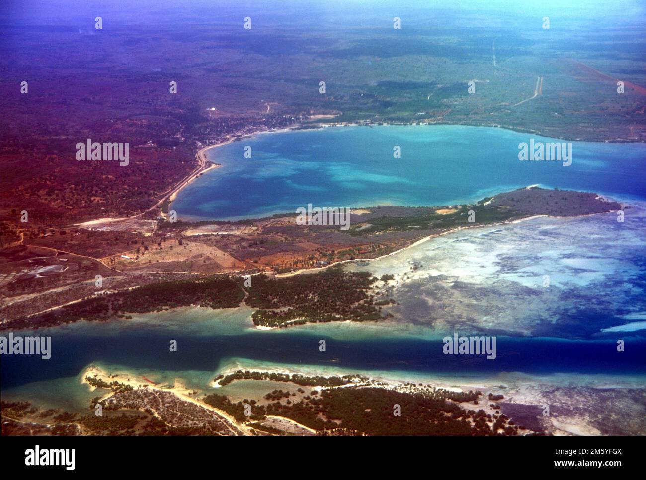 Mikindani Bay, aerial view, Mtwara Division, Tanzania Stock Photo - Alamy