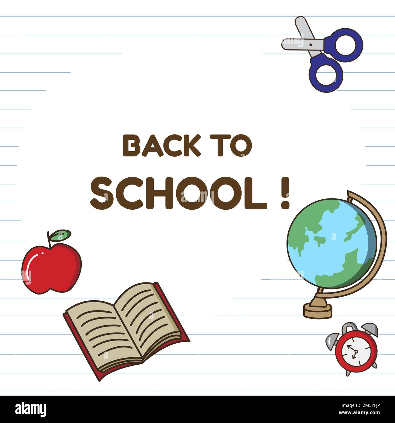 Back to school stationery vector set Stock Vector Image & Art - Alamy