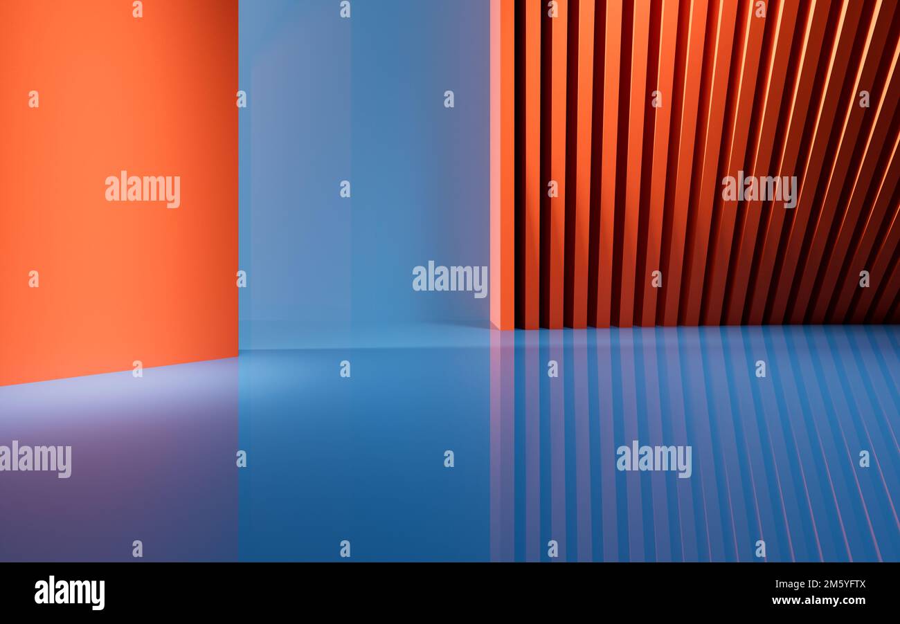 Abstract geometric interior structure, 3d rendering. Digital drawing ...