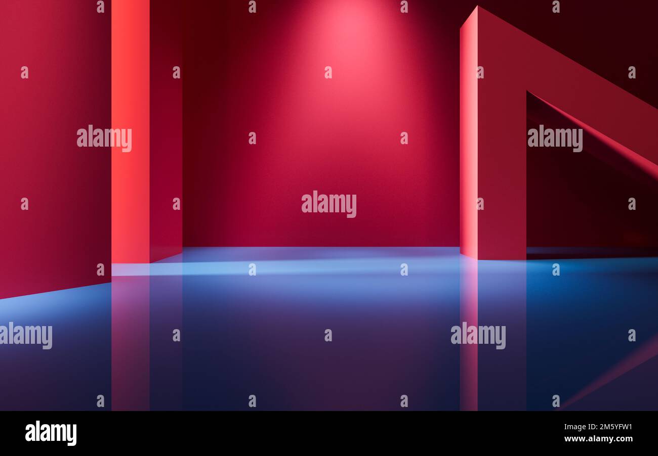 Abstract geometric interior structure, 3d rendering. Digital drawing ...