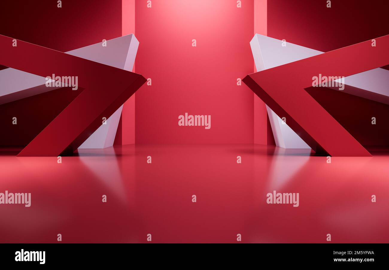 Abstract geometric interior structure, 3d rendering. Digital drawing ...