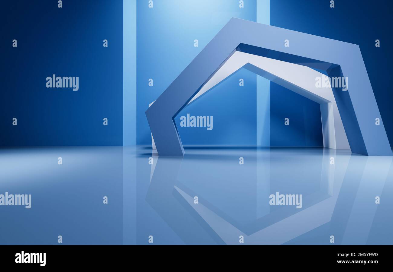 Abstract geometric interior structure, 3d rendering. Digital drawing ...