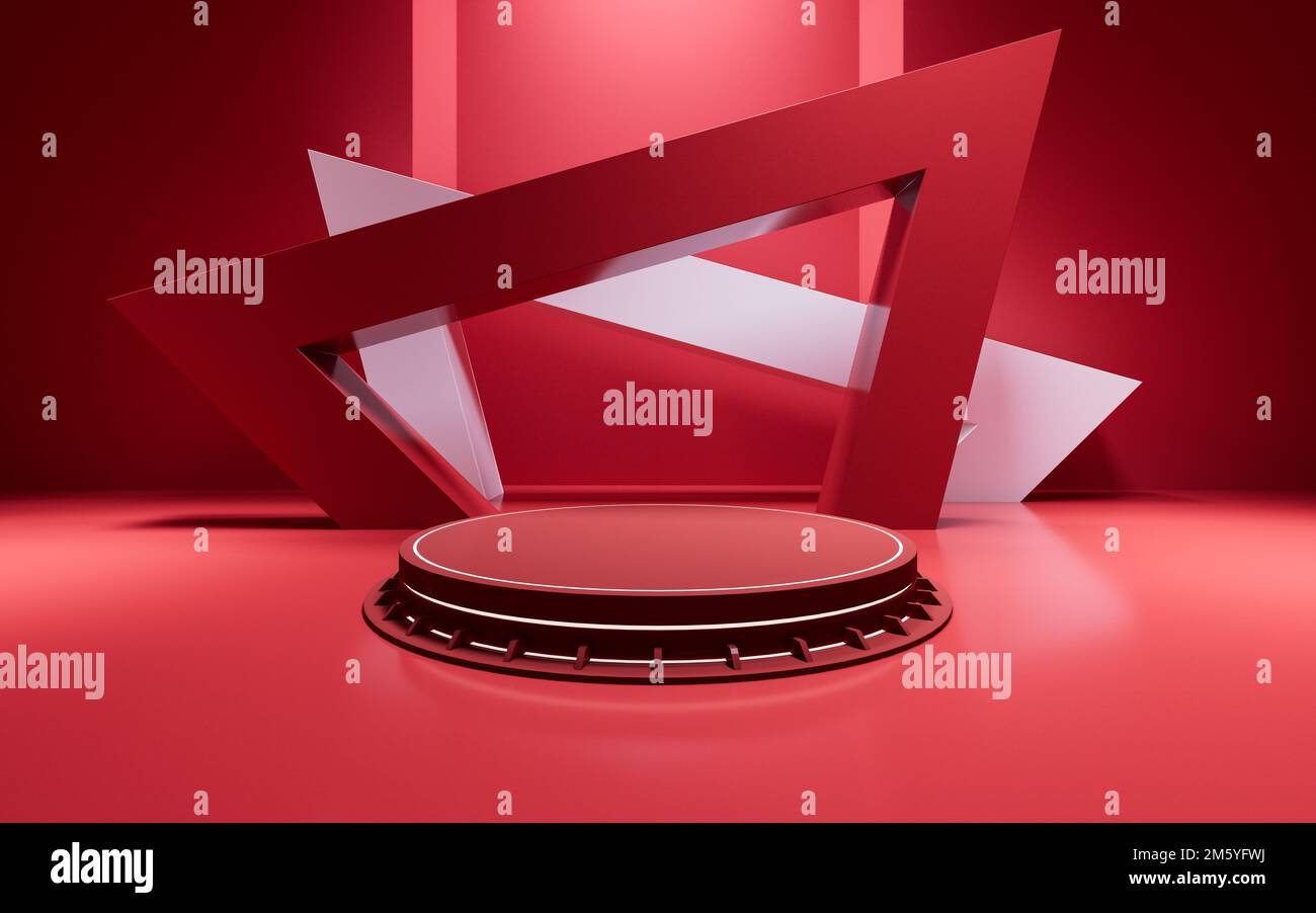 Abstract geometric interior structure, 3d rendering. Digital drawing ...