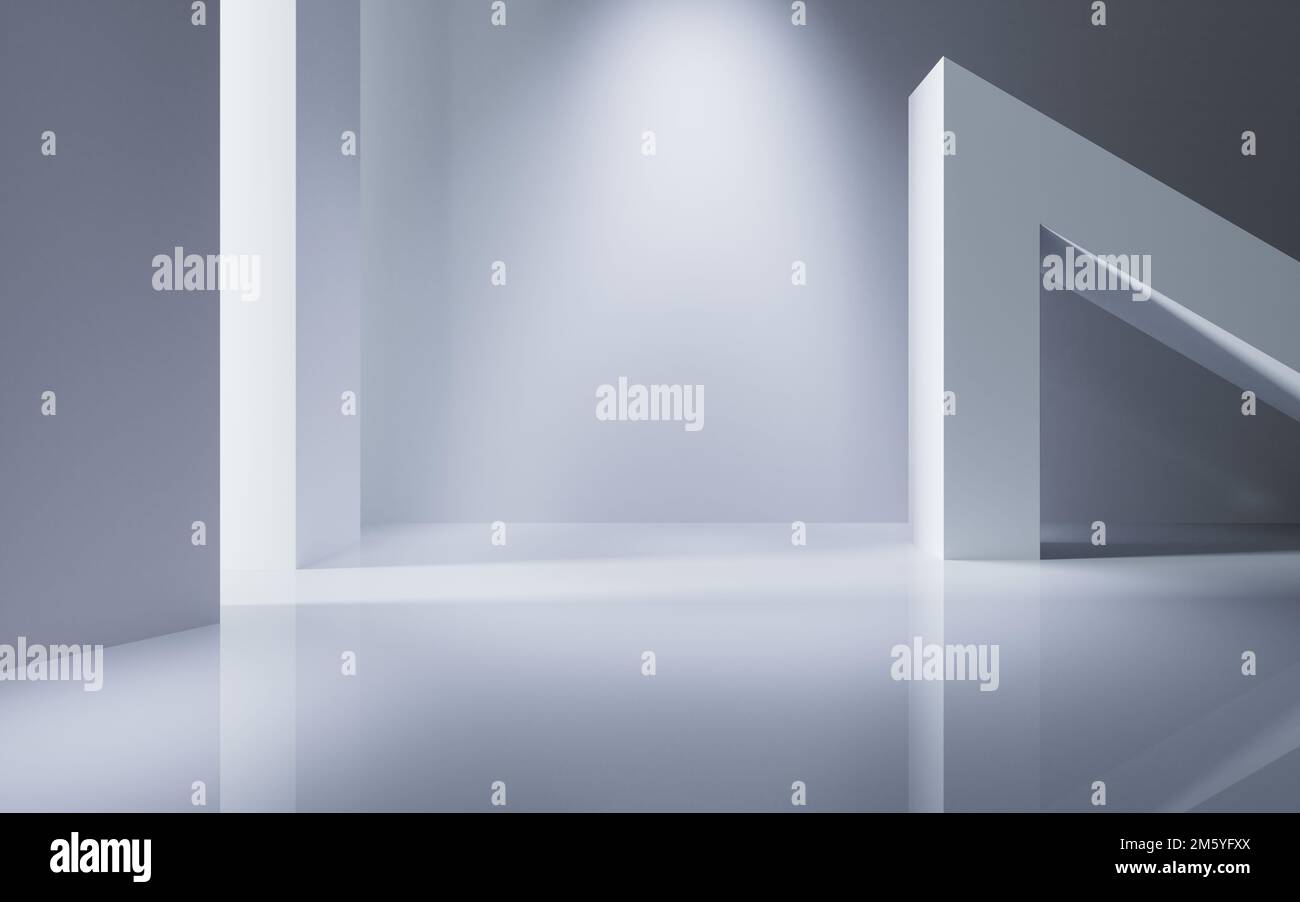 Abstract geometric interior structure, 3d rendering. Digital drawing ...