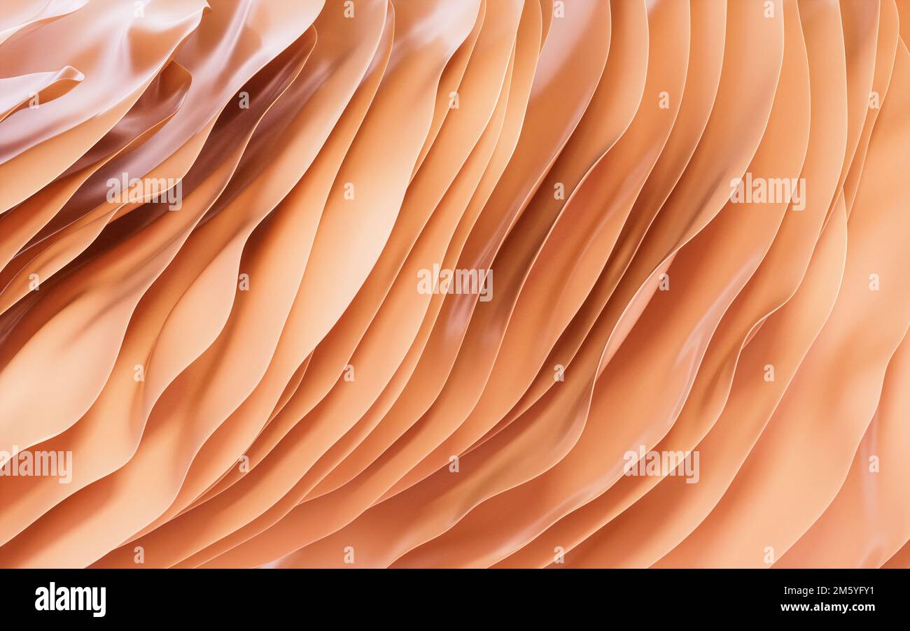 Gradient multilayer round paper background, 3d rendering. Digital ...