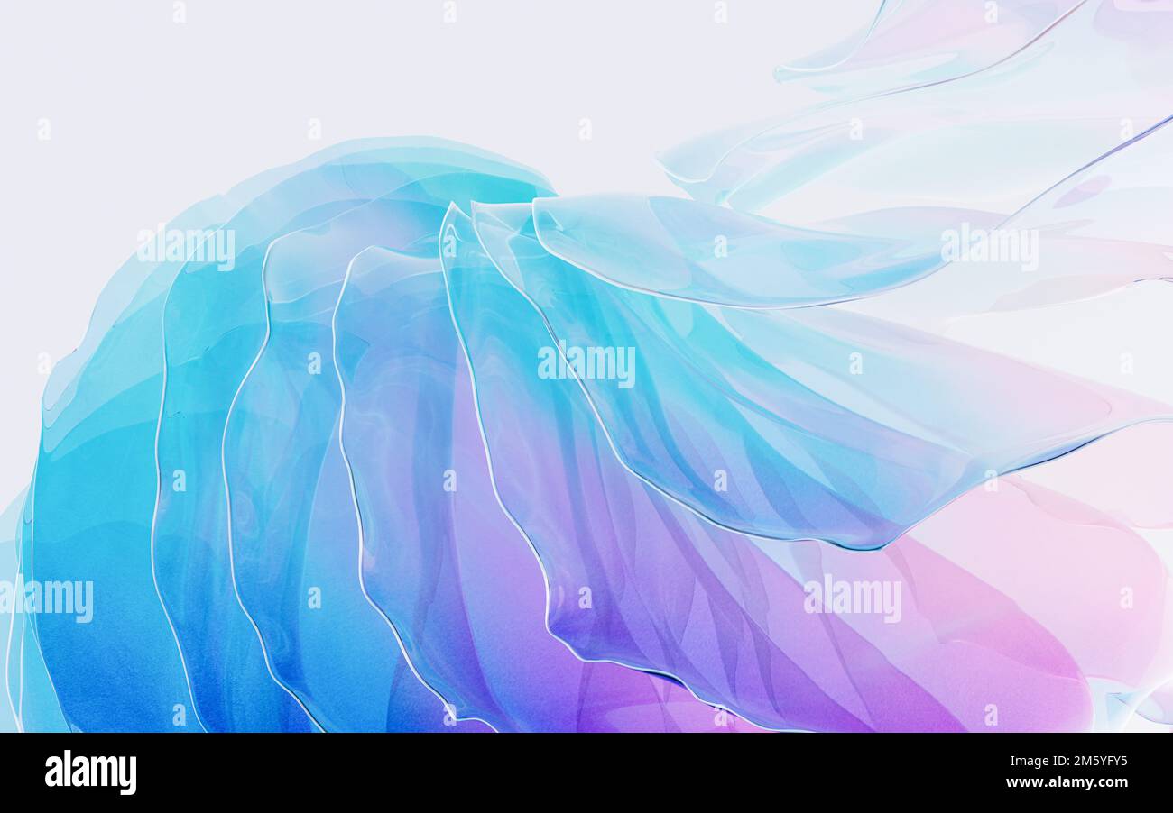 Gradient multilayer glass background, 3d rendering. Digital drawing ...