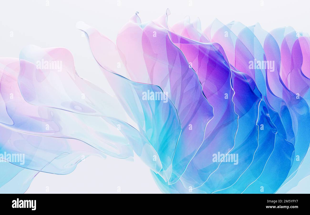 Gradient multilayer glass background, 3d rendering. Digital drawing ...