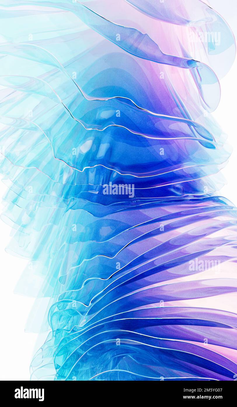 Gradient multilayer glass background, 3d rendering. Digital drawing ...