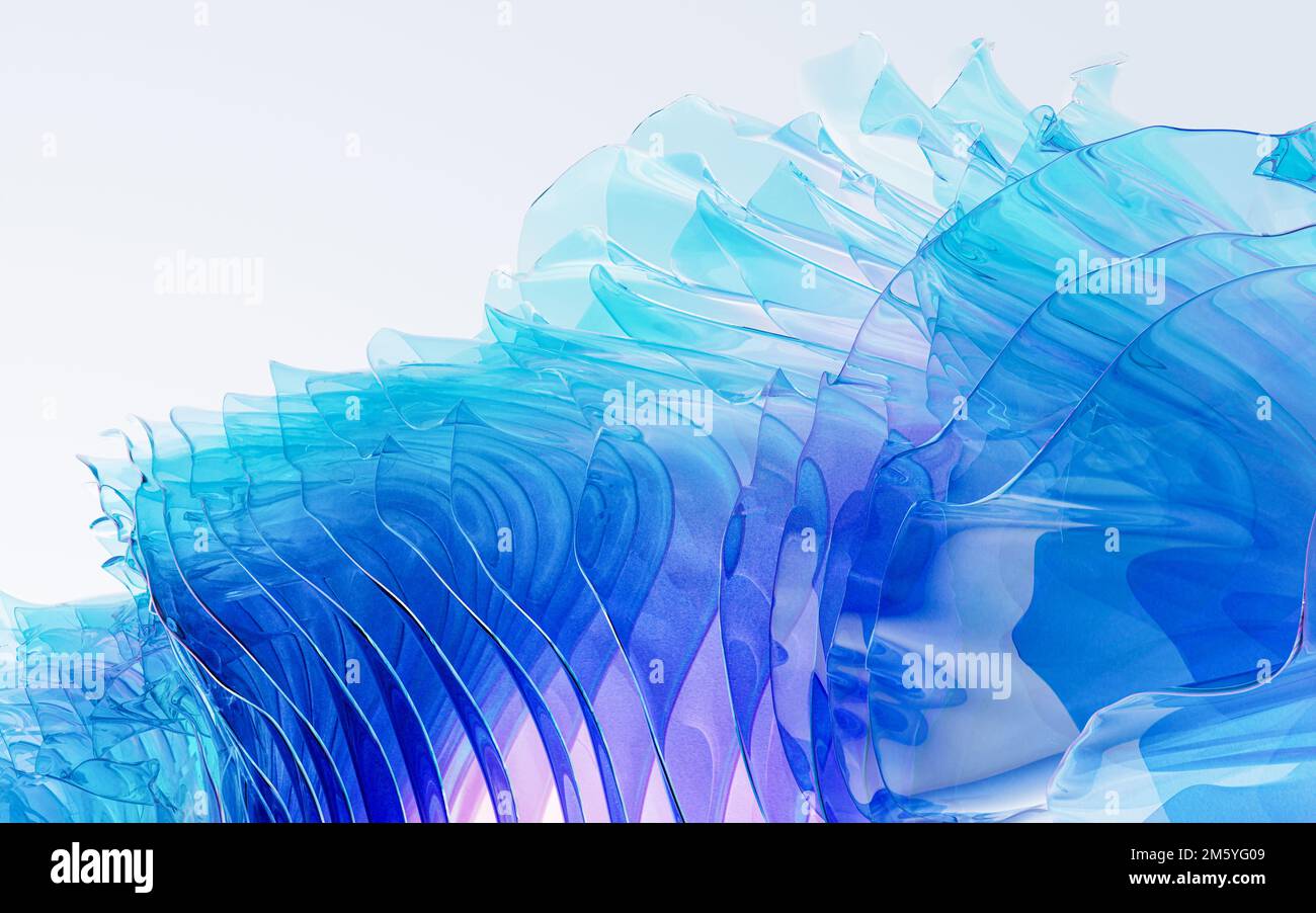 Gradient multilayer glass background, 3d rendering. Digital drawing ...