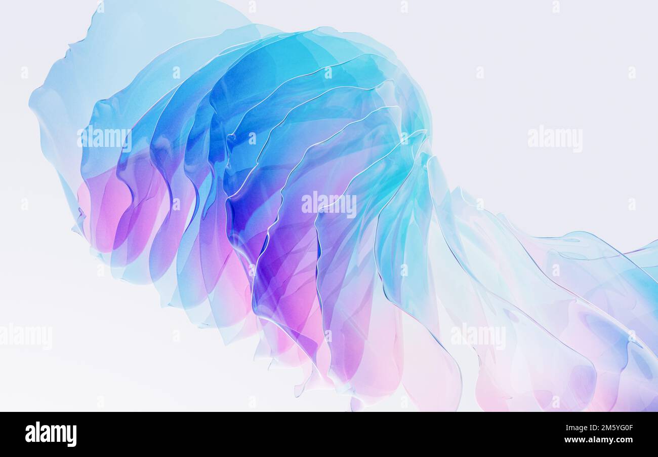 Gradient multilayer glass background, 3d rendering. Digital drawing ...