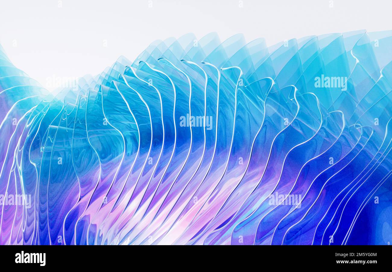 Gradient multilayer glass background, 3d rendering. Digital drawing ...