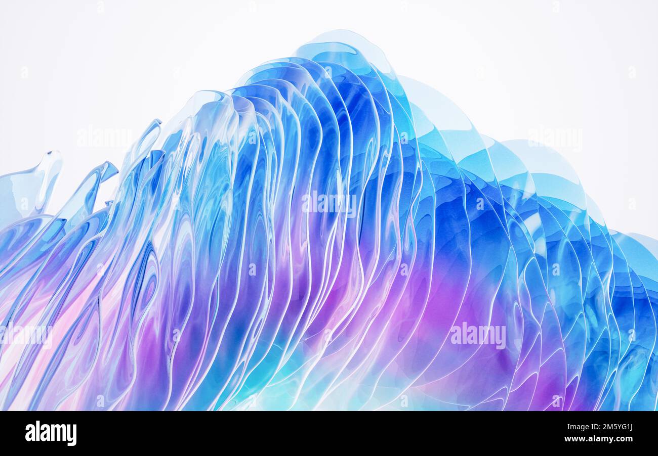 Gradient multilayer glass background, 3d rendering. Digital drawing ...