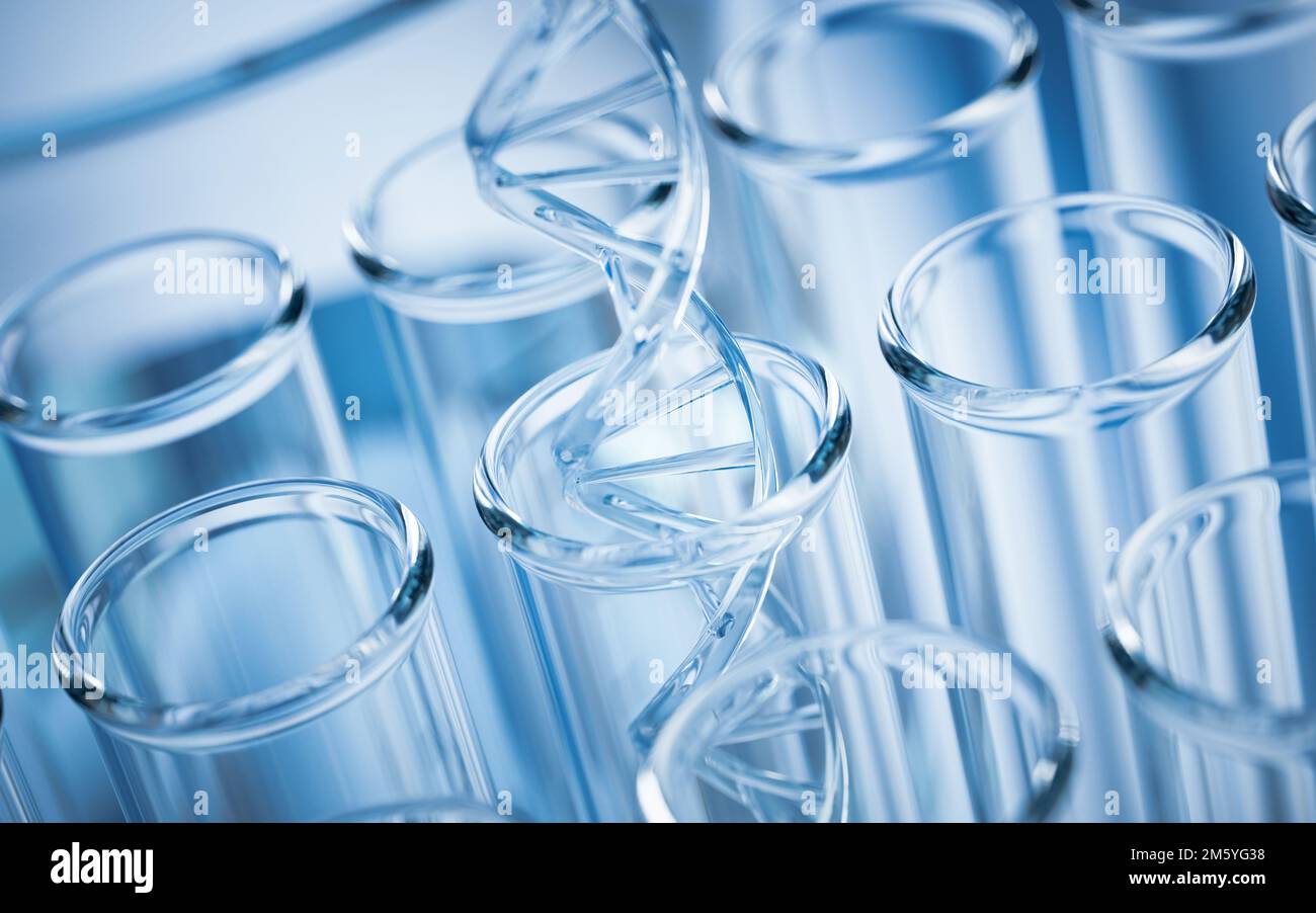 Chemical glassware in the laboratory, 3d rendering. Digital drawing ...