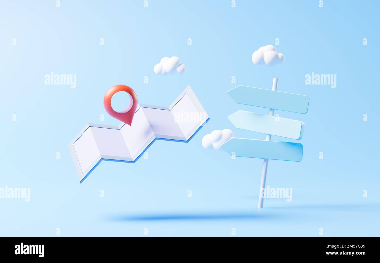 Signboard with cartoon style, 3d rendering. Digital drawing Stock Photo ...