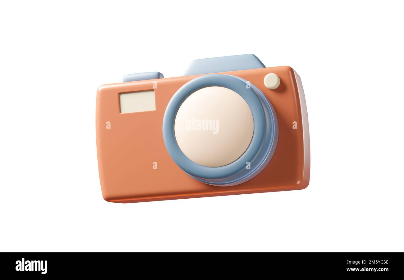 Cartoon style camera, 3d rendering. Digital drawing Stock Photo - Alamy