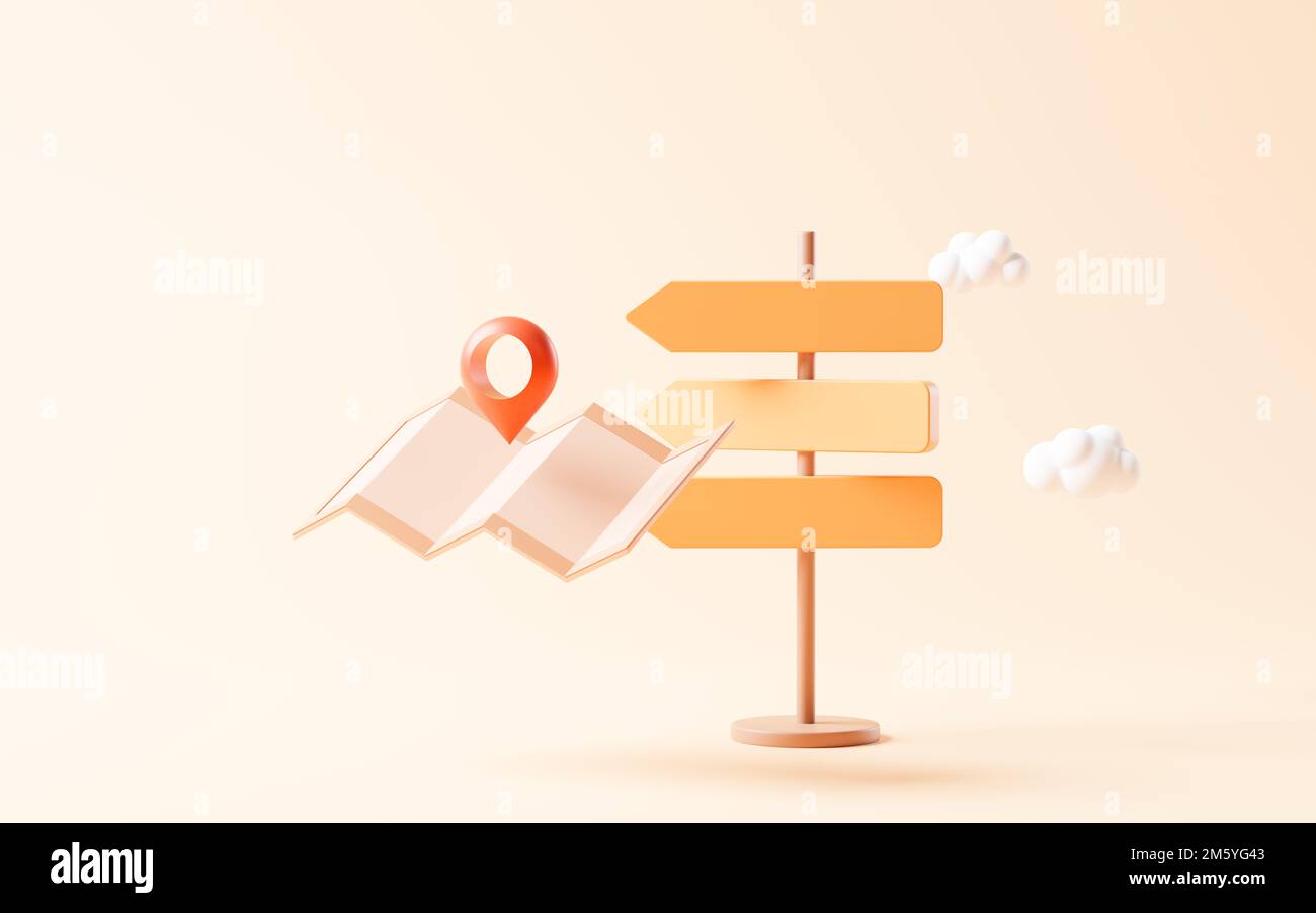 Signboard with cartoon style, 3d rendering. Digital drawing Stock Photo ...