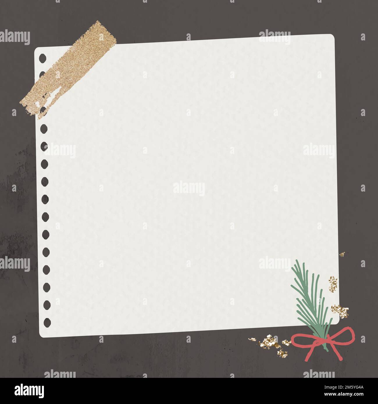 Decorative Christmas note paper on black background vector Stock Vector ...