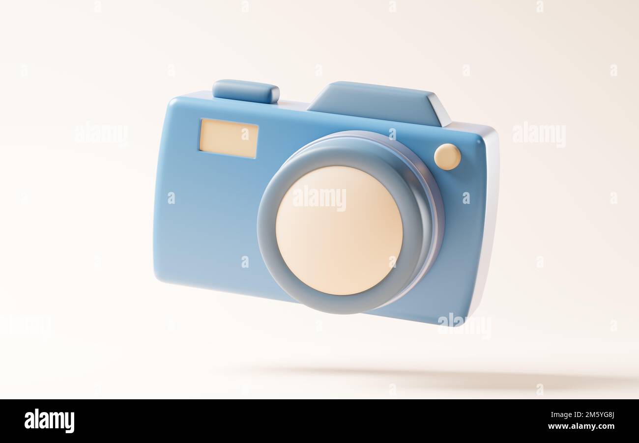 Cartoon style camera, 3d rendering. Digital drawing Stock Photo - Alamy